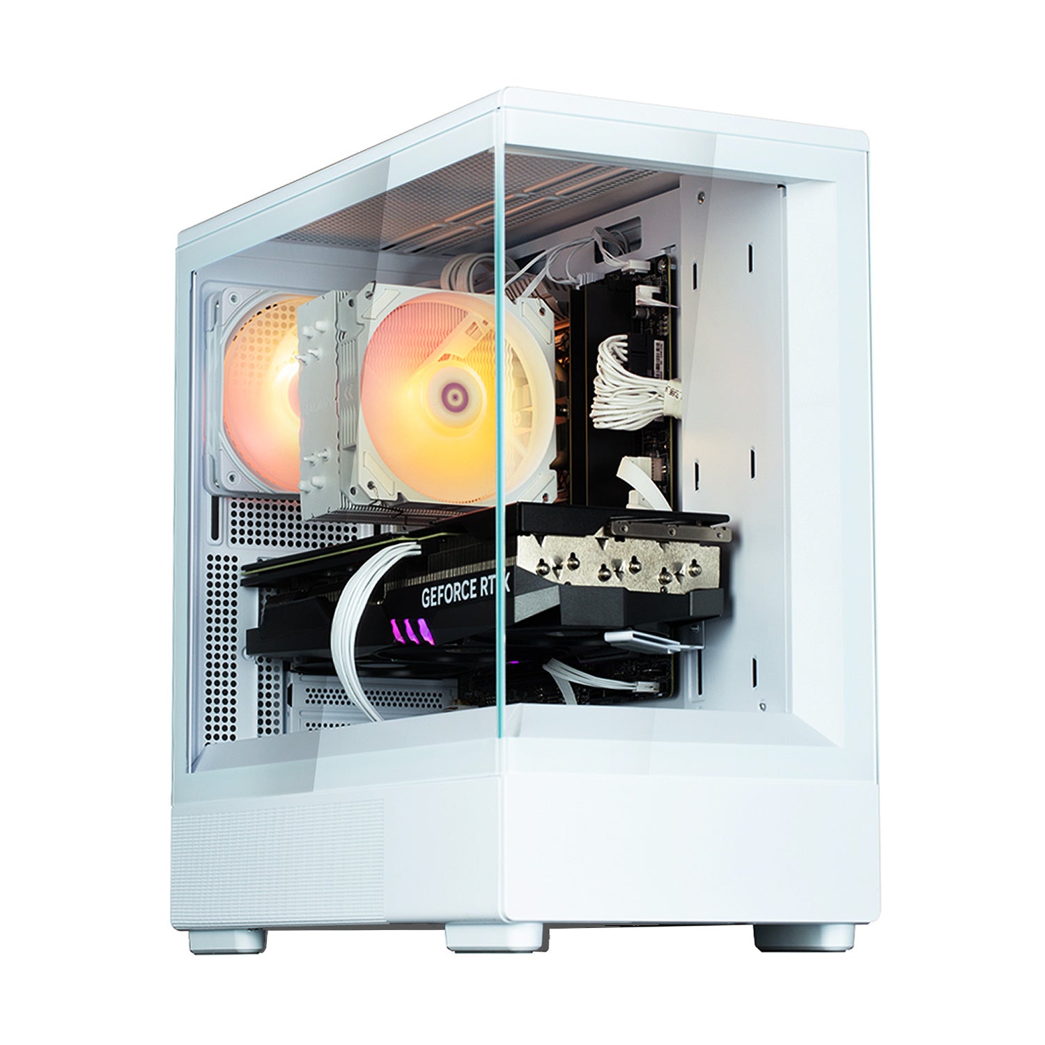 Zalman P10 mATX Gaming PC Case, Panoramic Glass, 1 x PWM ARGB Fan - Wh