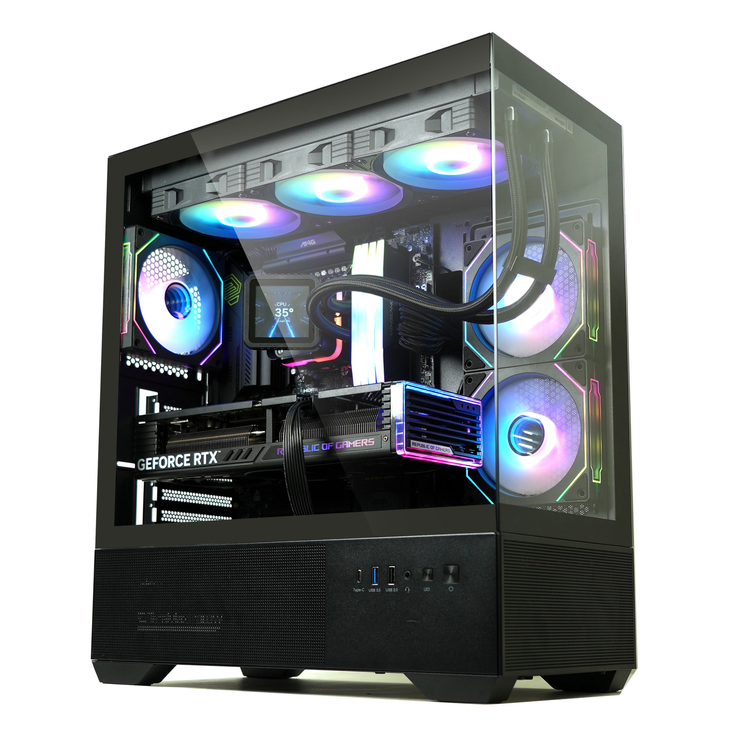 Zalman CHRONIX ATX Mid-Tower PC Case, 3 x Prism ARGB Fans Preinstalled ...