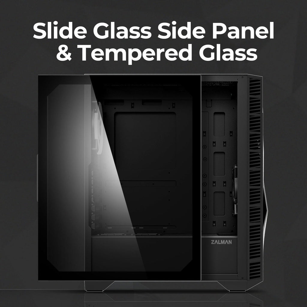 Zalman Z3 Iceberg ATX Mid-Tower Gaming PC Case w/ 2 x ARGB Fans - Blac ...