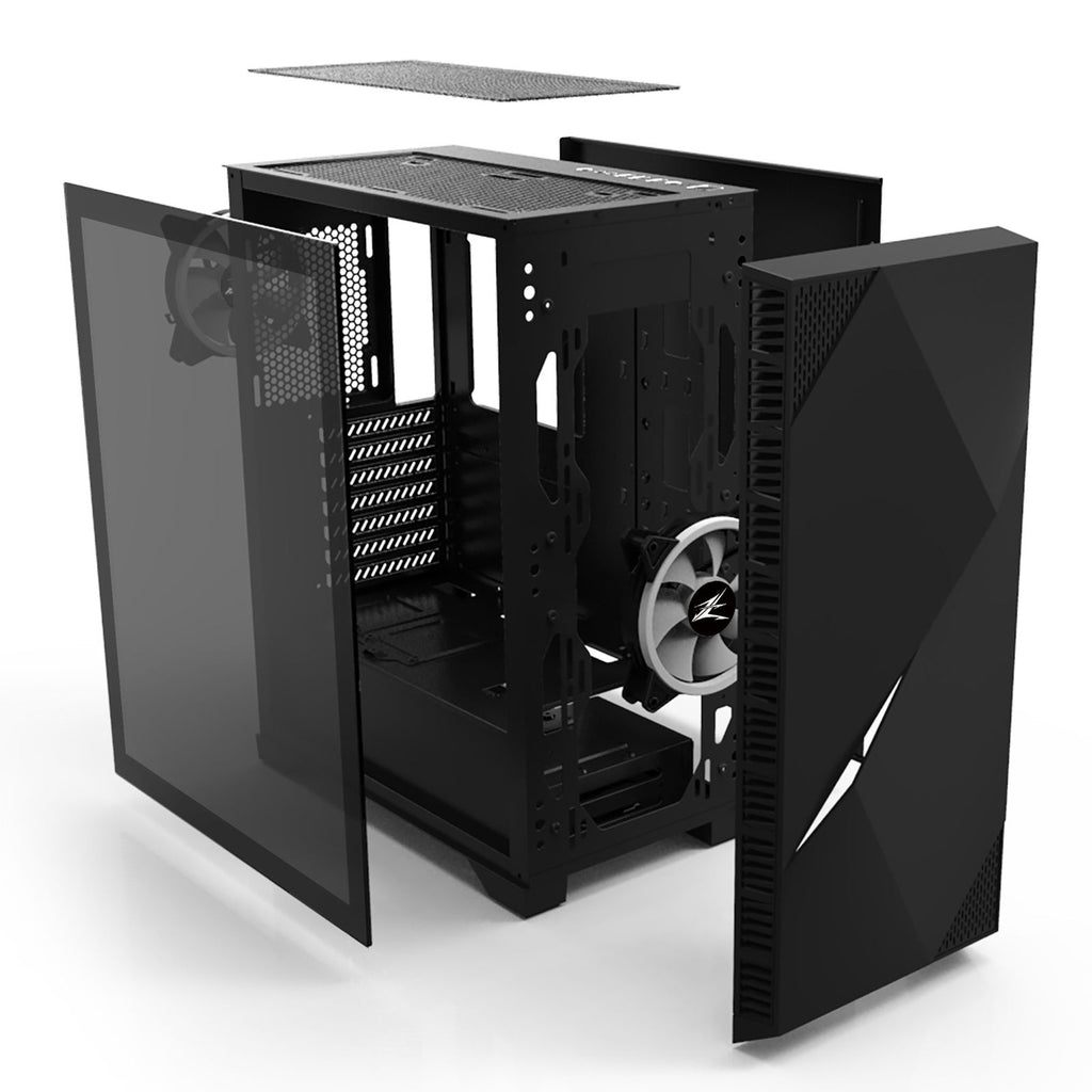 Zalman Z3 Iceberg ATX Mid-Tower Gaming PC Case w/ 2 x ARGB Fans - Blac ...