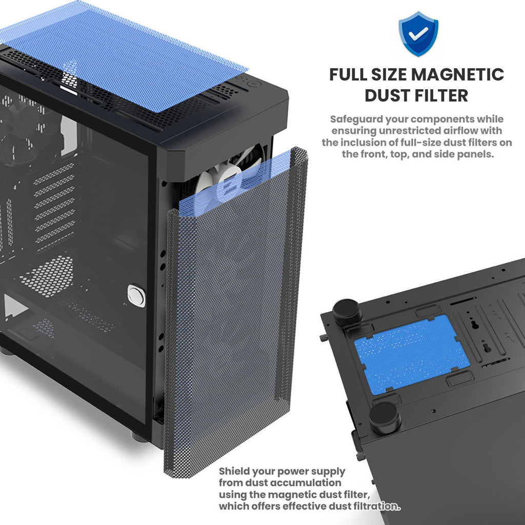 Zalman i4 TG ATX Gaming PC Case w/ 4 x 140mm Fixed RGB Fans Pre-Instal ...