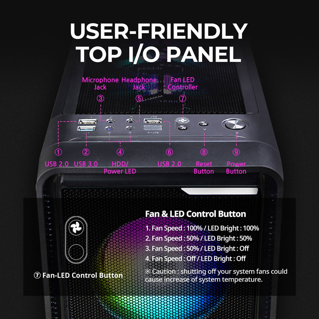 Zalman M3 Plus RGB mATX Mini-Tower Gaming PC Case w/ 4 x RGB Fans Pre ...