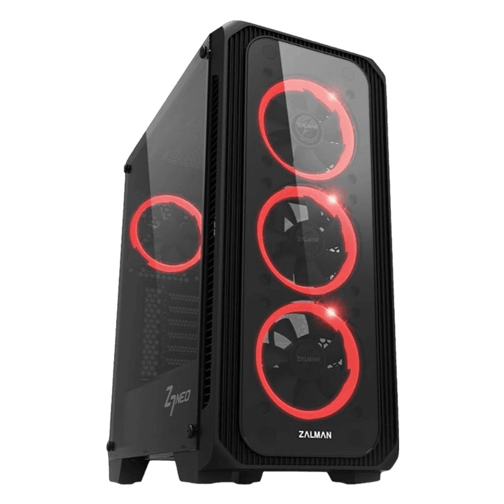 Zalman Z7 Neo ATX Mid-Tower Gaming PC Case w/ 4 x RGB Ring Fans ...