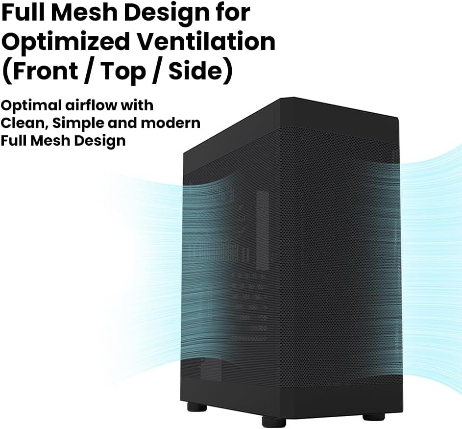 Zalman i4 Airflow ATX Mid-Tower All-Mesh PC Case w/ 6 x Fans Pre-insta ...