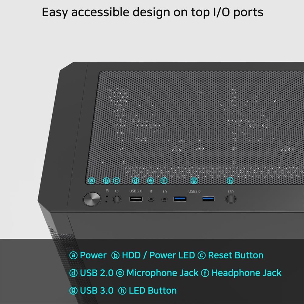 Zalman i4 Airflow ATX Mid-Tower All-Mesh PC Case w/ 6 x Fans Pre-insta ...
