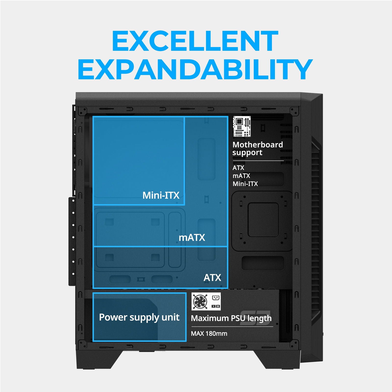 Zalman S3 ATX Mid-Tower PC Case 3 x Fans Pre-installed w/ Acrylic Side ...