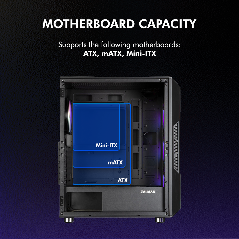 Zalman i3 Neo ATX Mid-Tower Gaming PC Case w/ Mesh Front & 4 x RGB Fan ...