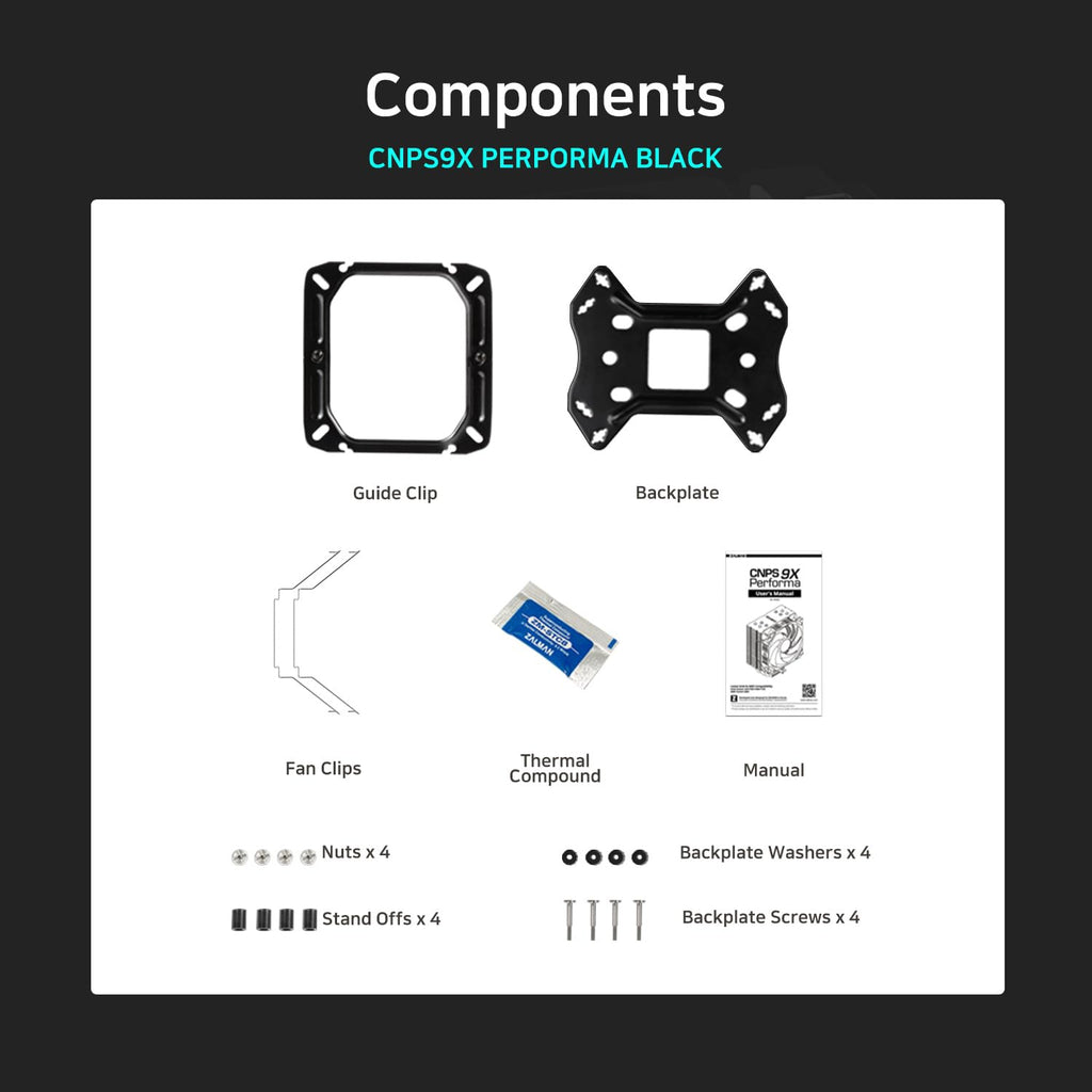 Zalman CNPS 9X Performa CPU Air Cooler, 120mm Fan, 180W TDP - Black – Zalman | Ultimate PC Cases ...