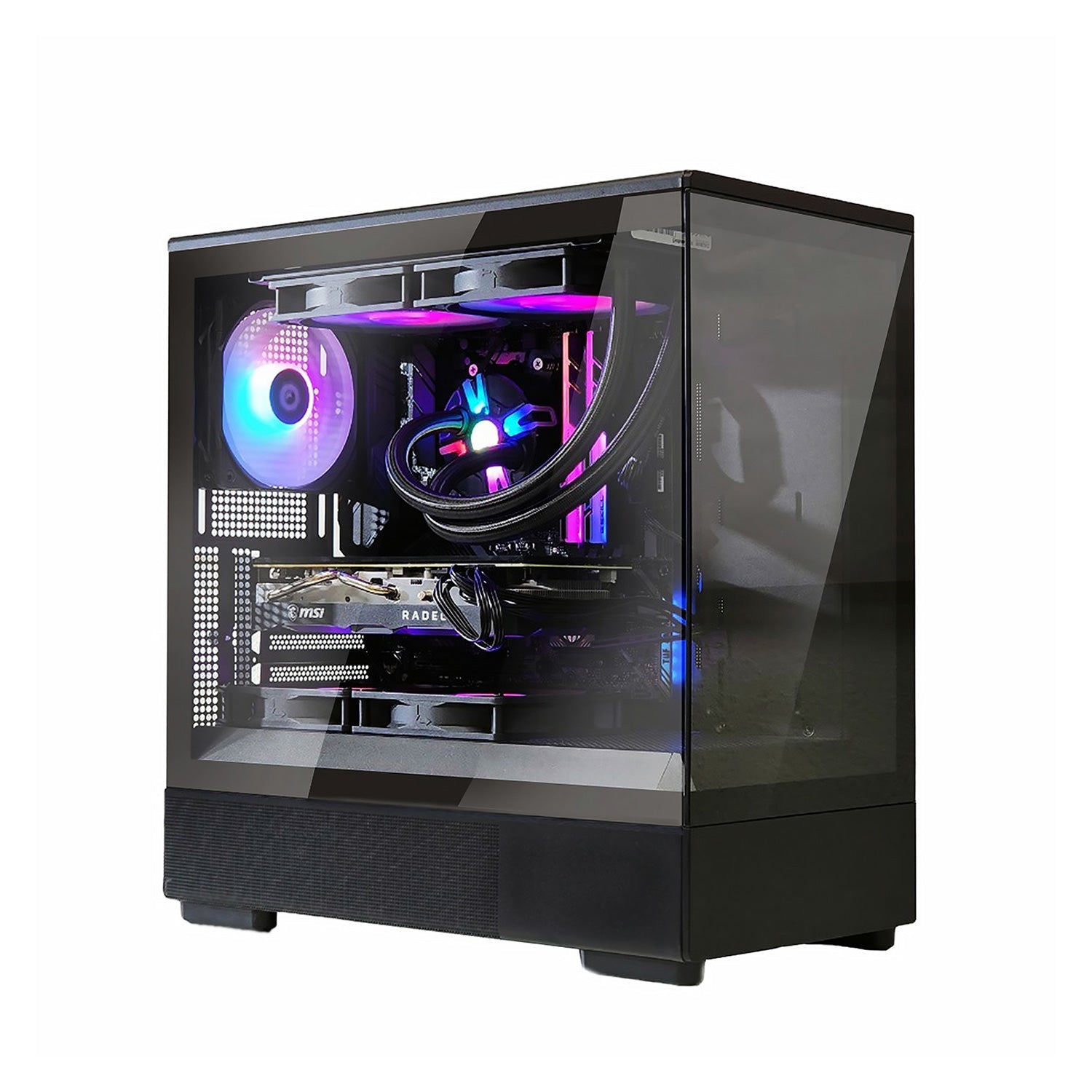 Zalman P10 mATX Gaming PC Case, Panoramic Glass, 1 x PWM ARGB Fan - Bl ...