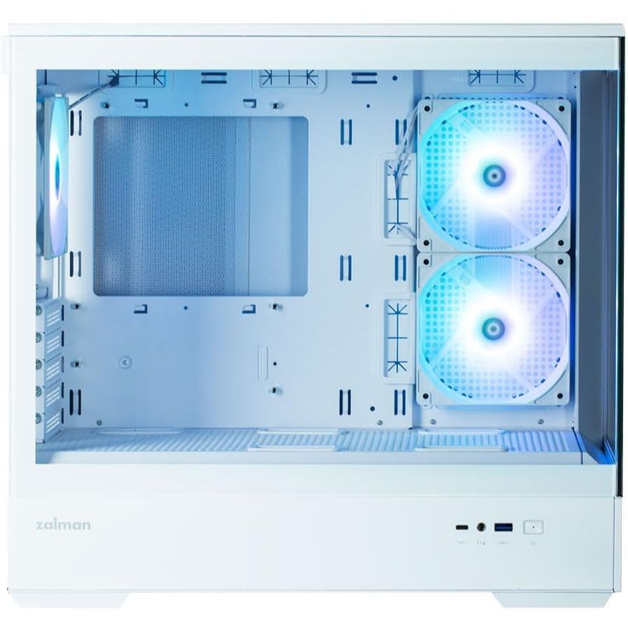 Zalman P30 mATX Mini-Tower PC Case Panoramic Glass 3 x ARGB Fans - Whi ...