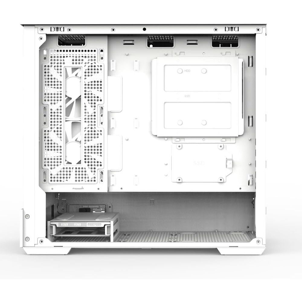Zalman P30 mATX Mini-Tower PC Case Panoramic Glass 3 x ARGB Fans - Whi ...