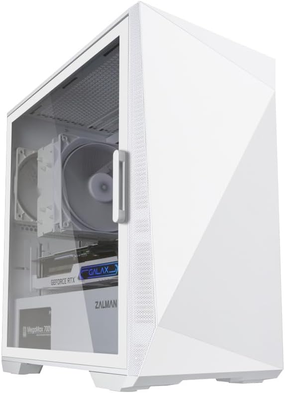 Zalman Z1 Iceberg mATX Mini-Tower PC Case 3 x Fans Pre-installed - Whi ...