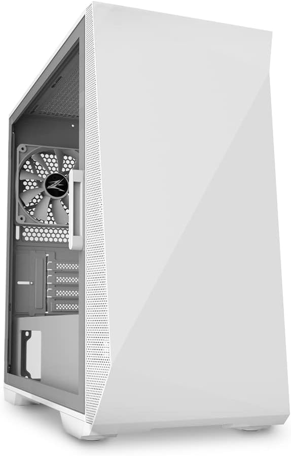 Zalman Z1 Iceberg mATX Mini-Tower PC Case 3 x Fans Pre-installed - Whi ...
