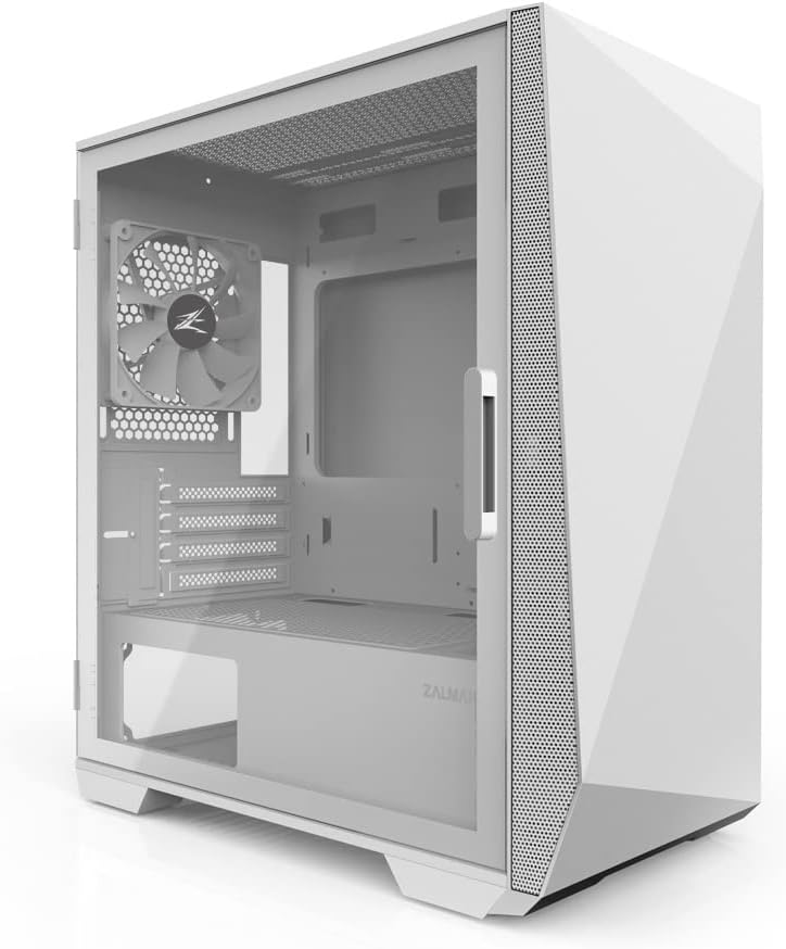 Zalman Z1 Iceberg mATX Mini-Tower PC Case 3 x Fans Pre-installed - Whi ...