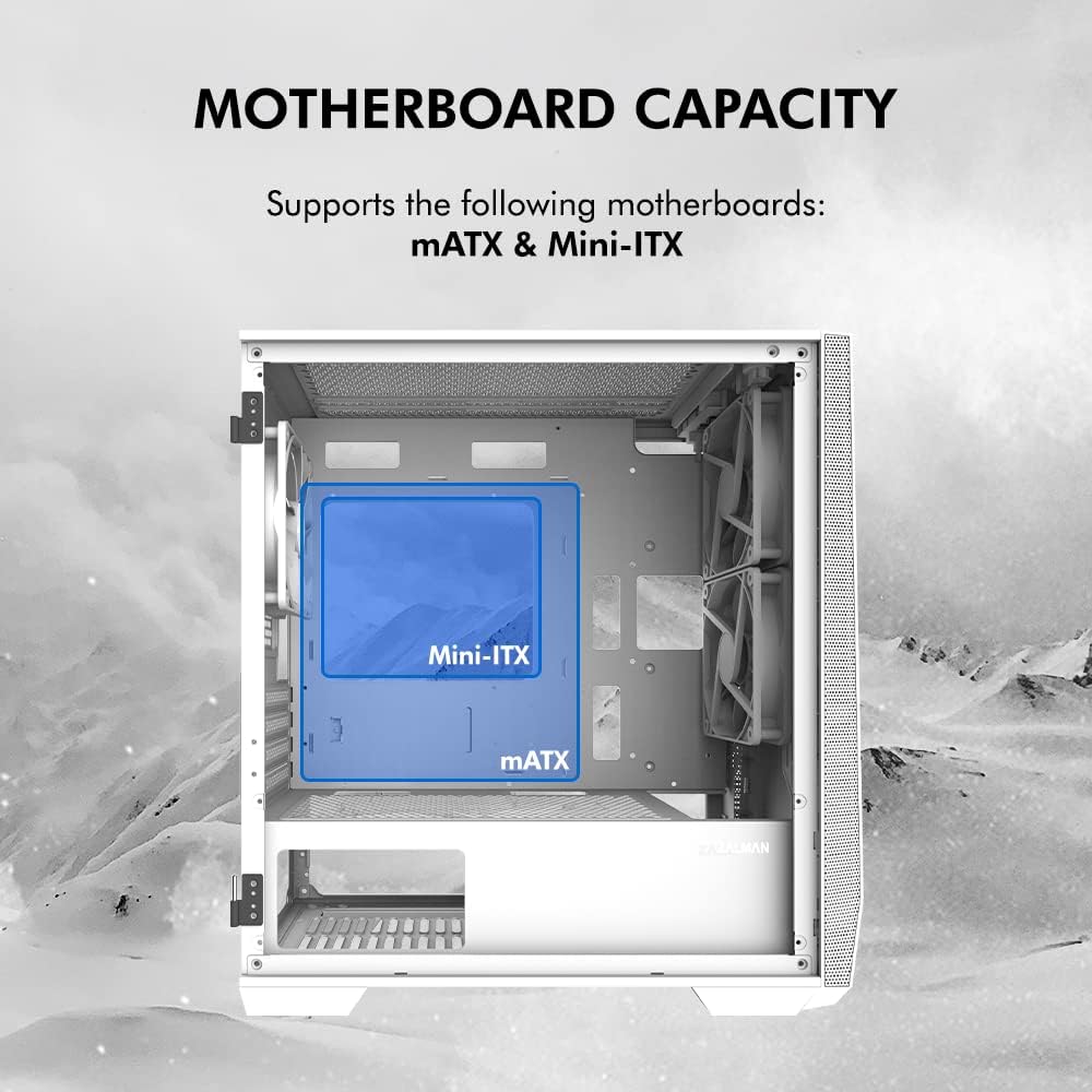 Zalman Z1 Iceberg mATX Mini-Tower PC Case 3 x Fans Pre-installed - Whi ...