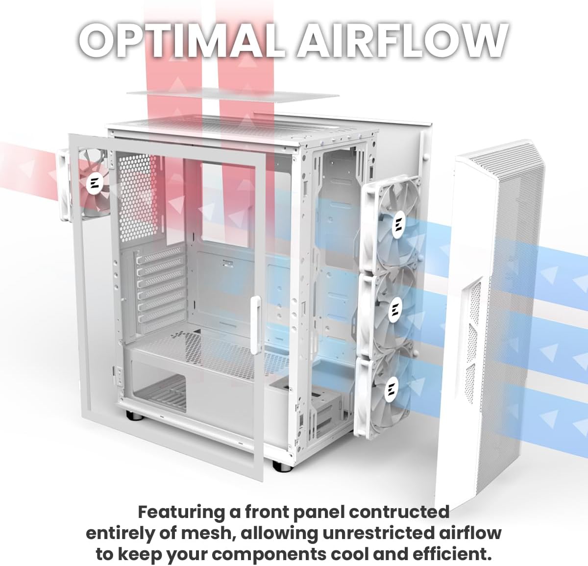 Zalman i3 ARGB Airflow ATX Mid-Tower Gaming PC Case - White – Zalman ...